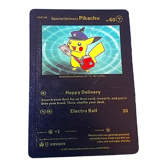 Nintendo | Other | Collectors Special Delivery Pikachu 6hp Black Gold ...